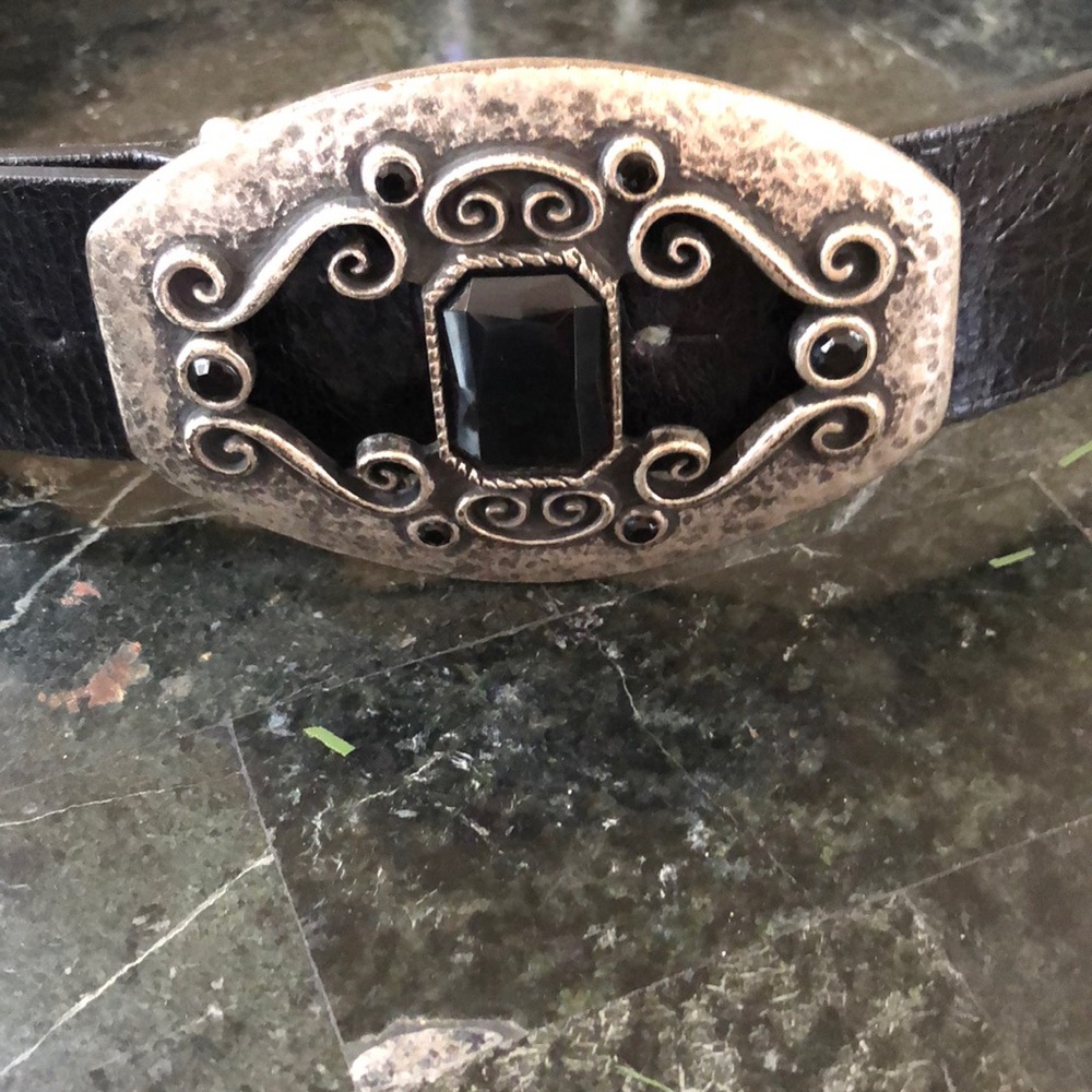 Fabio Corti Made In Italy Black Leather Belt-L - Gem